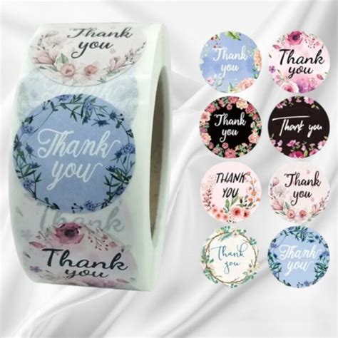 500pcs Moody Floral Thank You Stickers