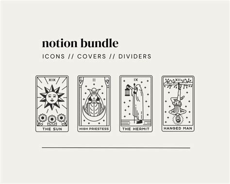 Notion Bundle Tarot Card Icon Collection Organic Funky Black