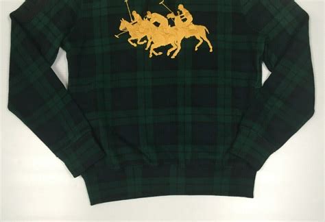 Polo Ralph Lauren Gold Triple Pony Embroidered Blackwatch Fleece