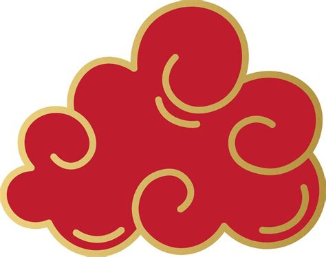 Red And Gold Ruyi Cloud Design An Asian Decorative Element 71834929