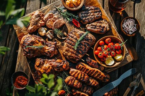 Premium Photo Bbq Picnic With Various Types Of Meat