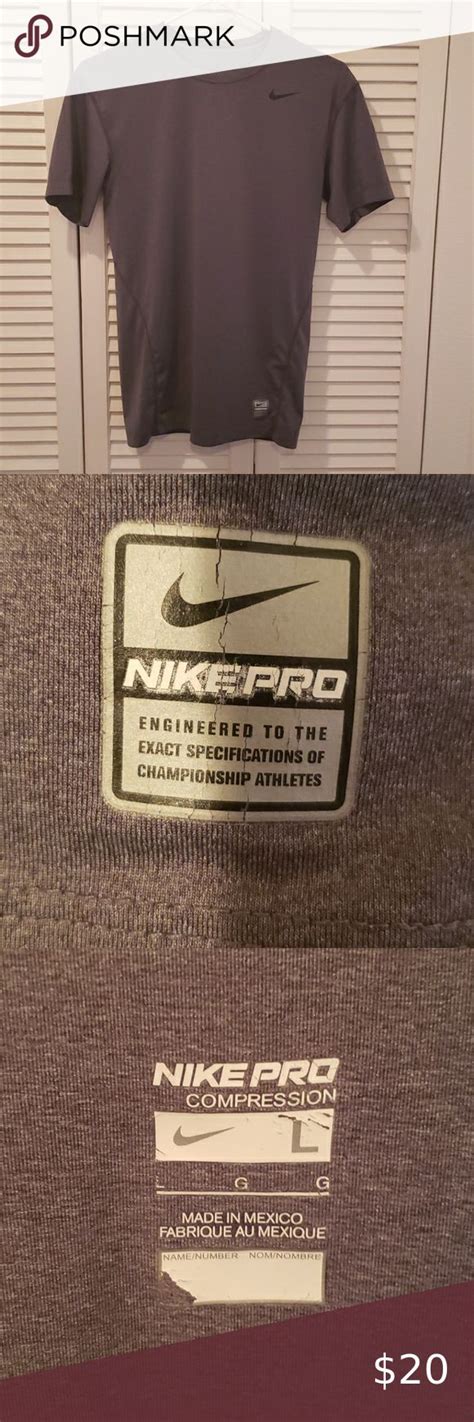 Gray Large Mens Nike Pro Compression Shirt