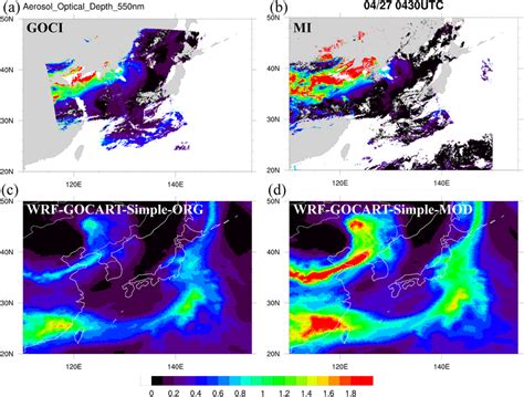 Aerosol Optical Depths Aod At 550 Nm From A Geostationary Ocean