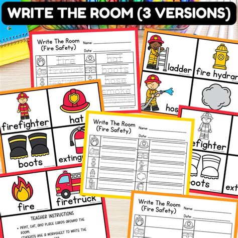 Fire Safety Kindergarten First Grade Prek Tk Write The Room Fire Safety