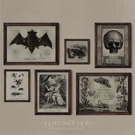 Set Of 6 Vintage Dark Academia Prints Vintage Room Decor Aesthetic