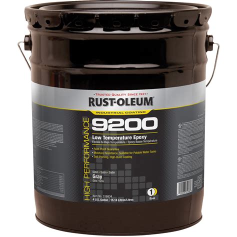 Rust Oleum 316834 9200 System Low Temperature Epoxy Base Grey 4 Gal Pail