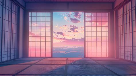 【フリー素材】和室から見える空（4枚）