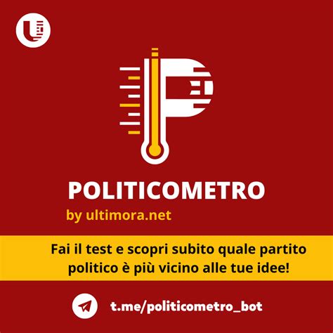 Politicometro di Ultimora net il che ti dice il partito politico più vicino a te