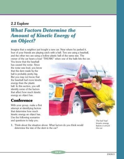 What Factors Determine The Amount Of Kinetic Energy Of An Object