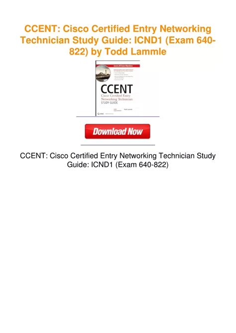 PPT CCENT Cisco Certified Entry Networking Technician Study Guide