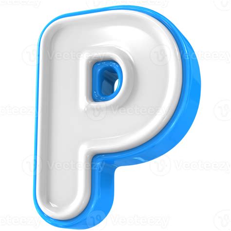 Blue With White Font P 3d Render 50270429 Png