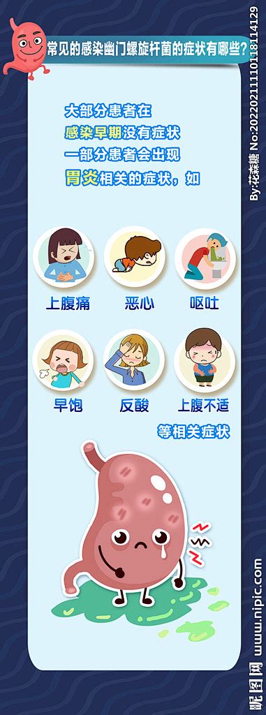 生病的胃卡通表情幽门螺旋杆菌