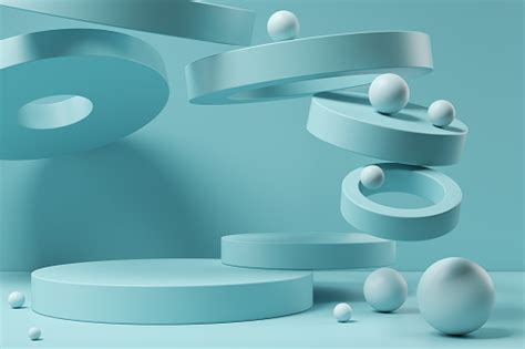 제품 프리젠 테이션을위한 연단 디스플레이 파란색 추상 배경 3d 장면 렌더링을 모의하십시오 0명에 대한 스톡 사진 및 기타