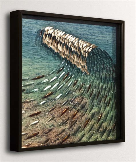 Acqua Mixed Media Layered Seascape Art Resembling A Wavemati Santorini