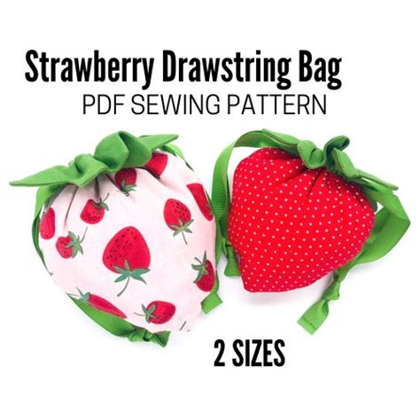Drawstring Bag PDF Sewing Pattern Instant Download Flat Etsy