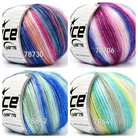 Picasso Rainbow Ice Yarns Self Striping Fuzzy With Subtle Sheen
