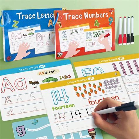 بطاقات ممارسة تتبع الحروف والأرقام 26 حرف ورقم، بطاقات تتبع كتابة لتعلم الكتابة والقراءة باللغة