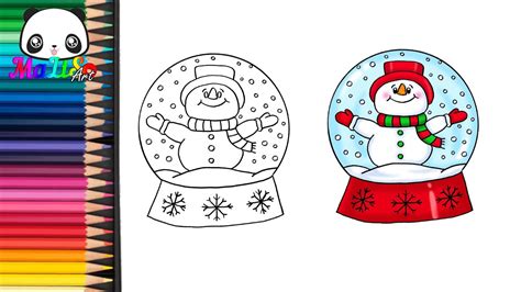 Малюємо Новорічну кулю Як намалювати Снігову кулю Новорічні малюнки Малюнки Сніжний шар