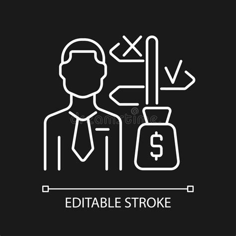 Asset Manager White Linear Icon For Dark Theme Stock Vector