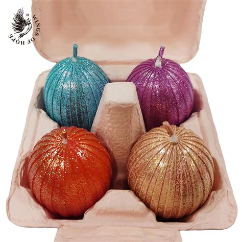 Happy Grooved Glittered Easter Egg Candles Set Of 4 Decorative
