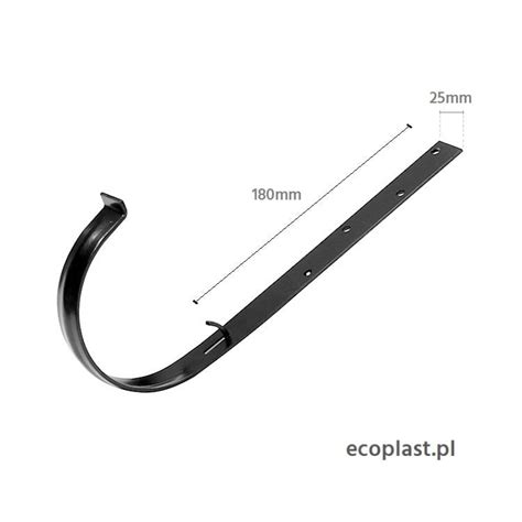 IZABELLA PVC brązowy ciemny Uchwyt rynnowy mm metalowy PROSTY ECOPLAST