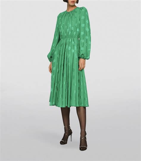 Womens Dolce And Gabbana Multi Silk Monogram Midi Dress Harrods Us