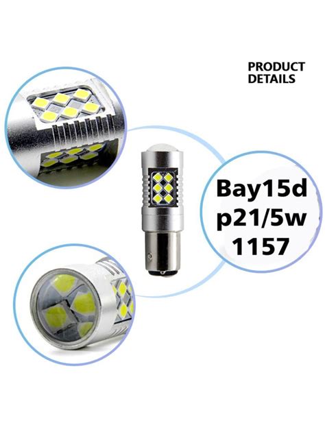 Bay15d 6000k P215w 1157 Led M 3030smd 2 Pack Positionbromsljus