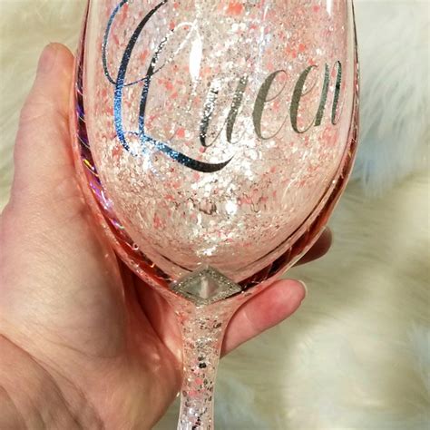 Glitter Wine Glass Etsy Uk