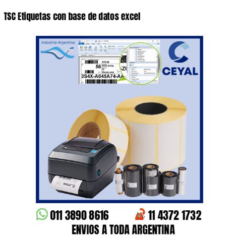 TSC Etiquetas Con Base De Datos Excel Ribbon Argentina