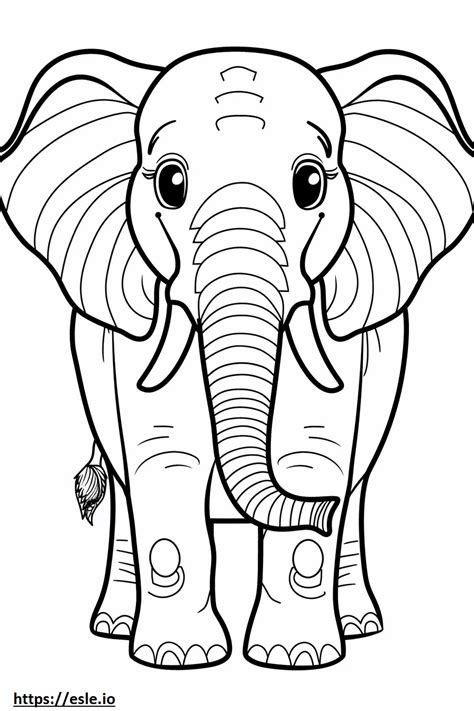 African Bush Elephant Smile Emoji Coloring Page