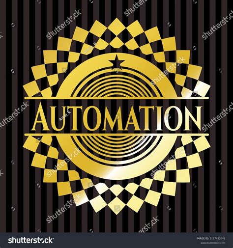 Automation Golden Badge Emblem Vector Illustration Stock Vector