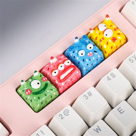 Cute Monster Keycaps Artisan Keycaps Cool Novelty Keycap Mda Dsa Xda