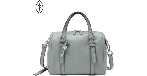 Fossil Leather S Carlie Satchel In Grey Gray Save 60 Lyst