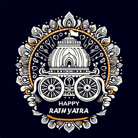신 Jagannath Bala Bhadra와 Subhadra의 행복한 Rath Yatra의 터 일러스트레이션 디자인 프리미엄