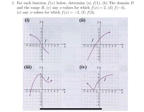 solved 1 for each function f x below determine a f 1