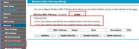 How To Configure Wireless MAC Address Filter On Modem Router Self