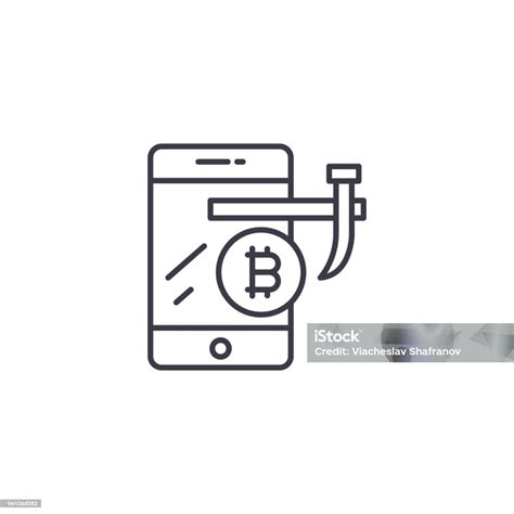 使用 Gpu 線性圖示的概念進行挖掘用 Gpu 線向量符號符號插圖進行挖掘向量圖形及更多中央處理器圖片 中央處理器 互聯網 交換