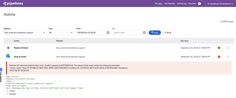 Outlook Channel Remote API Returned Authentication Error Refresh