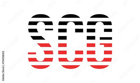 Image Vectorielle Stock Scg Three Initial Letter Iconic Line Negative