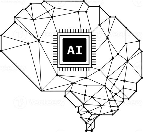 Brain In Futuristic Artificial Intelligence Design Theme Printed Circuit Board Outline
