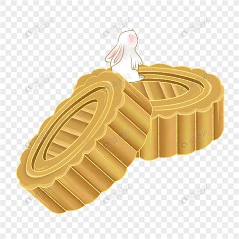 달 케이크에 서있는 옥 토끼 Png 일러스트 무료 다운로드 Lovepik