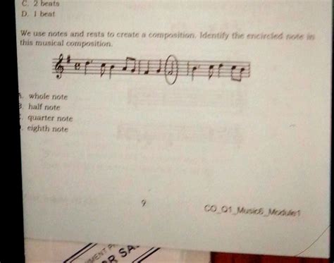 C 2 Beats D 1 Beat We Use Notes And Rests To StudyX