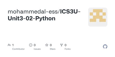 GitHub Mohammedal Ess ICS U Unit Python