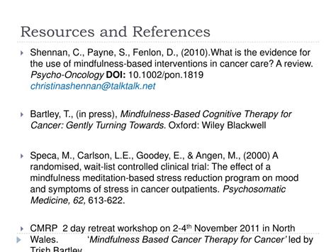 Ppt Mindfulness Based Cognitive Therapy For Cancer Mbct Ca