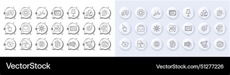 Targeting Image Album And Globe Line Icons Vector Image