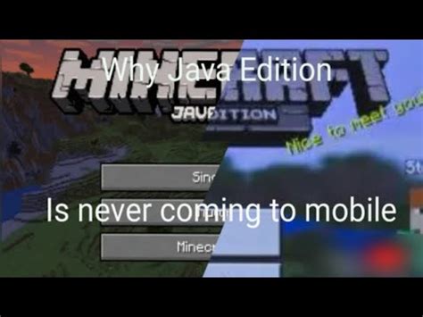 Why Minecraft Java Edition Is Never Becoming Mobile YouTube