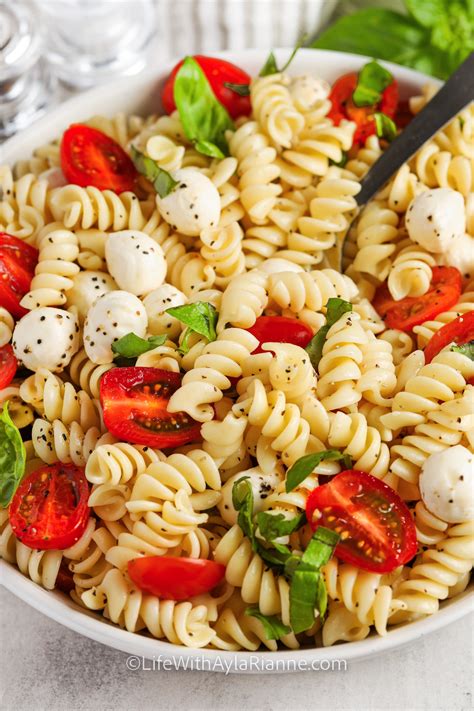 Caprese Pasta Salad Recipe Life With Ayla Rianne