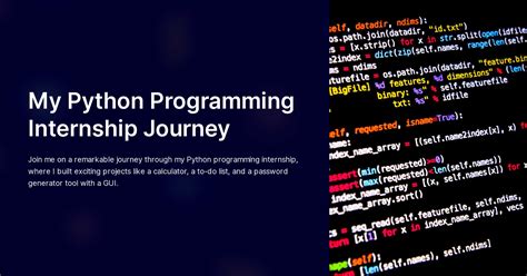 My Python Programming Internship Journey