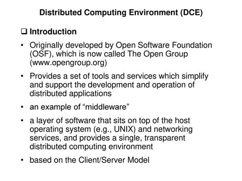 Distributed Computing Environment Ppt Download