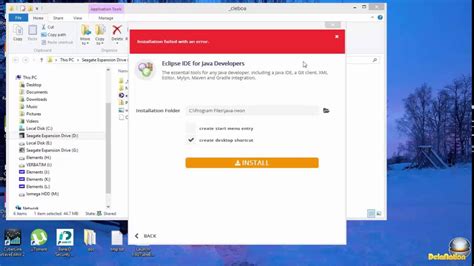 Eclipse IDE On WINDOWS 8 Installation Failed With An Error When